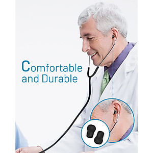 FriCARE Dual Head Stethoscope - Stethoscopes for Nurses, Medical Nursing Students, Paramedics/EMT/LVN/VNA Backup - FSA/HSA Eligible Estetoscopio, Smooth Black Tube, Stainless Steel Chestpiece