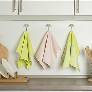 MOROBOR Decorative Leaves Iron Hooks, 4pcs Ginkgo Leaf Shape Wall Mounted Hooks Modern Key Holder Wall Mounted Green Single Prong Hat Hanger for Hallways Living Room Home Office Decoration/14cm