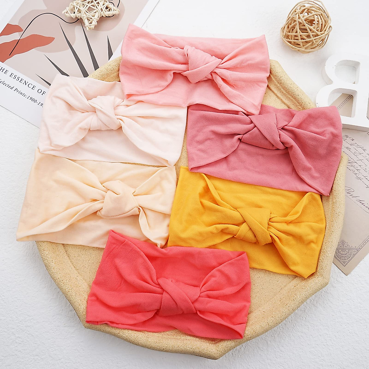 23 Pack Baby Nylon Headbands Hairbands Top Knot Headband Elastics Handmade Hair Accessories for Baby Girls Newborn Infant Toddlers Kids