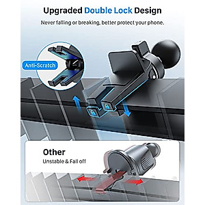 YOSH Mag-Safe Car Mount Air Vent, Car Phone Holder iPhone Magnetic Phone Car Mount Magnet Phone Holder for Cars, for iPhone 14/13/12 Series & MagSafe Case with Double Lock Clip Without Metal Plates