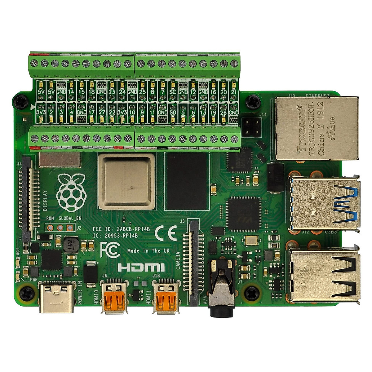 Ultra-Small RPi GPIO Status LED & Terminal Block Breakout Board Module for Raspberry Pi
