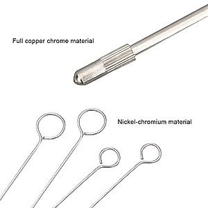 ADAMAS-BETA 2Pcs Reusable Inoculating Loop Metal Inoculation Loop Mycology with 90Pcs Nichrome Needle Tips Inoculation Rings Rods for Laboratory