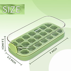 Ice Cube Tray, Easy Release Ice Mold - Silicone 21 pcs Ice Cube Trays for freezer - Ice Box for Cocktail, Tea, Coffee