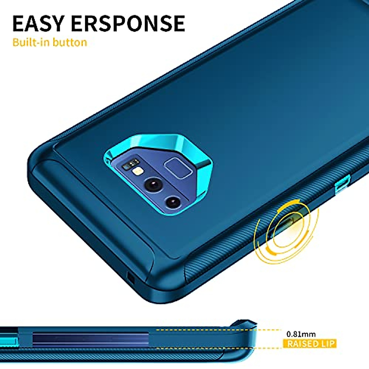 Regsun for Galaxy Note 9 Case,Shockproof 3-Layer Full Body Protection [Without Screen Protector] Rugged Heavy Duty High Impact Hard Cover Case for Samsung Galaxy Note 9,Turquoise