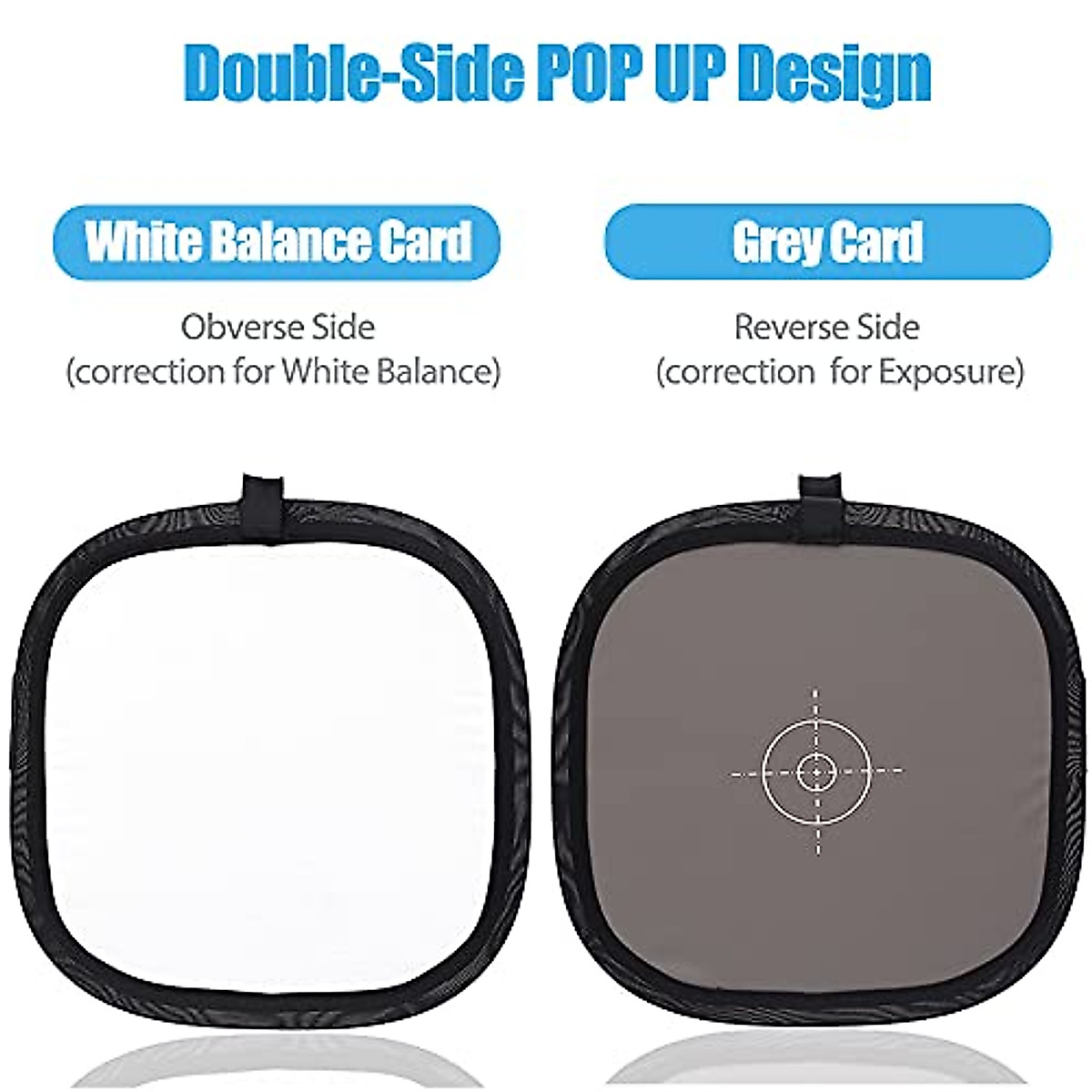 Small Grey White Balance Card 18% and Grey Reference Reflector Board with Carrying Bag Photography Card Custom Calibration Camera Checker Video, DSLR and Film