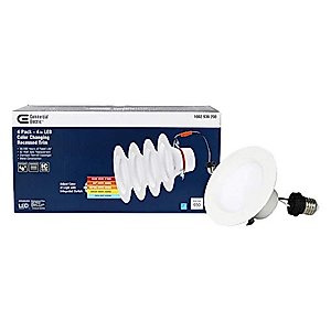 (4 - Pack) Commercial Electric 4 in. Color temperature Integrated LED Recessed Trim