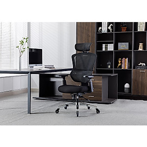 Chair Master Ergonomic High Back Office Chair | Roller Blade Casters | Mesh Chair | for Executives, Office Goers, Work from Home Set up | 3D Armrests, Adjustable Headrest