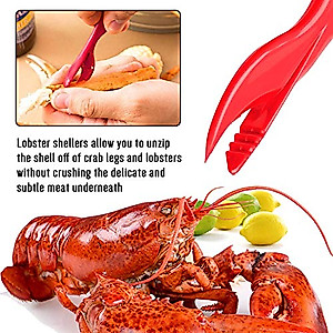 11-piece Seafood Tools Set includes 2 Crab Crackers, 4 Lobster Shellers, 4 Crab Leg Forks/Picks and 1 Seafood Scissors - Nut Cracker Set
