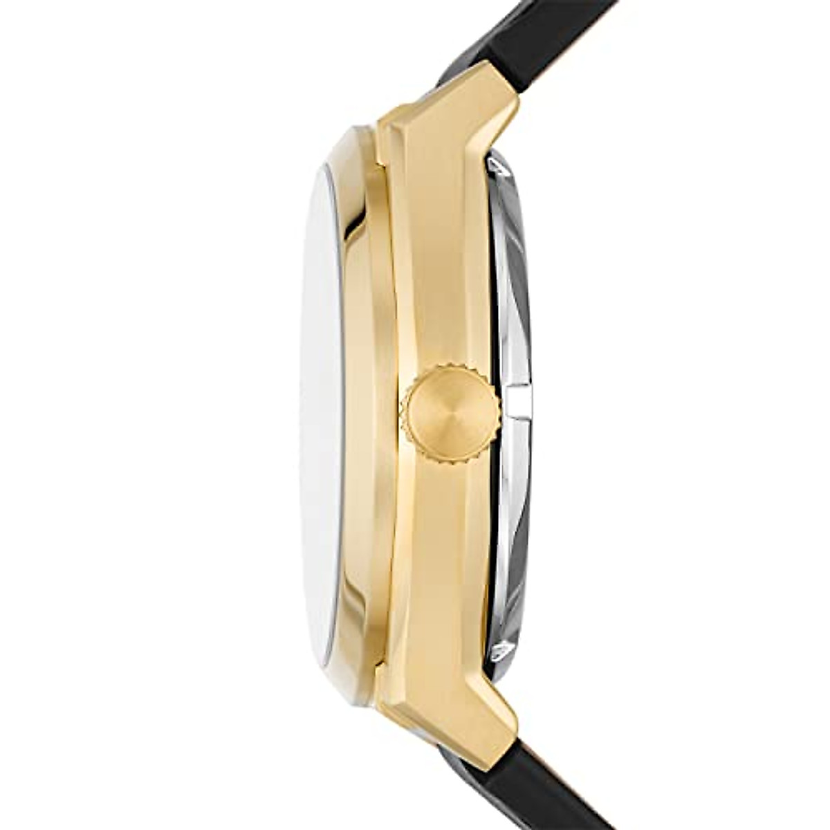 Fossil Men's Everett Automatic Stainless Steel and Eco Leather Three-Hand Watch, Color: Gold, Black (Model: ME3208)