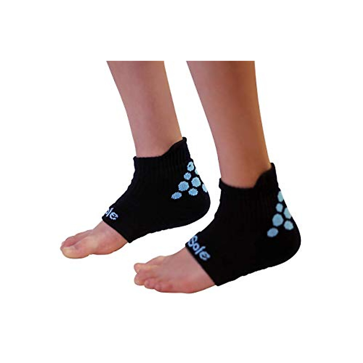KidSole RX Gel Sports Sock for Kids with Heel Sensitivity from Severs Disease, Plantar Fasciitis (Toddler 11-2, Black)