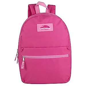 Trailmaker Classic 17 Inch Backpack with Adjustable Padded Shoulder Straps (Pink)