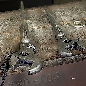 Klein Tools 3227 Extra Wide Adjustable Wrench, Construction Spud Wrench for Up to 1-7/16-Inch Nuts and Bolts, 10-Inch, with Tether Hole