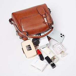 FOXLOVER Small Leather Crossbody Bags for Women Lady Shoulder Bag Top Handle Mini Handbag and Purse