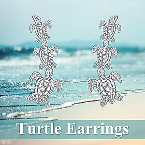 WINNICACA Ear Crawler Earrings for Women Earrings Sterling Silver Ear Climber Earrings for Women sea turtle Jewelry Gifts