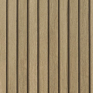 Decotalk Wood Slat Wallpaper Peel and Stick Wood Contact Paper 17.7"x120" Wood Slat Wall Panel Wallpaper Removable Brown Slat Wood Wallpaper for Bedroom Slat Wood Contact Paper for Cabinets Slat Look