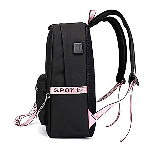 Anzeho Kpop Backpack Lisa Rose JISOO Jennie Backpack Laptop Backpack with USB Charging Port Travel Outdoor Daypack for Girls