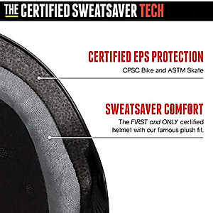 Triple Eight The Certified Sweatsaver Helmet for Skateboarding, BMX, and Roller Skating, Sunset, Small/Medium