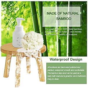 Bamboo Wooden Step Stool - Portable Stool - Foot Stool Bed Steps for High Beds for Adults Holds Up to 350lbs Sturdy Kids Step Stools for Kitchen Bathroom Bedroom Toilet (Large Round)