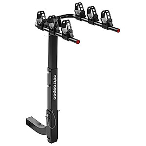 Retrospec Lenox 2-5 - Bike Hitch Rack for Cars, Trucks, SUVs with 2” Hitch | Foldable Steel Frame with Anti-Rattle Adapter, Tie Down Cradles and Straps - Fits Most Frames