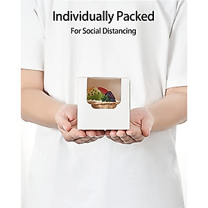 Happyhiram Cupcake Boxes 50 Pcs White Individual Cupcake Box, Single Cupcake Containers Cardboard Holders with Inserts and Window for Muffins Cocoa Bombs Packaging Togo Boxes for Birthdays Showers Party Favors Packing