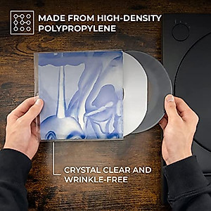 Big Fudge 100x Vinyl Record Outer Sleeves 7 inch | Durable & Wrinkle-Free | Crystal Clear & Made from High-Density Polypropylene | Best Vinyl Covers for LPs & Singles | 3 mil Thick, 7.42" x 7.42