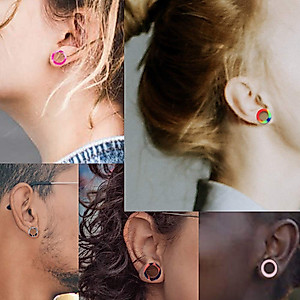 Stuppendux 24PCS Silicone Flexible Ear Tunnels Gauges Plugs Stretchers Expander Double Flared Flesh Tunnels Ear Piercing Jewelry 00G 10MM