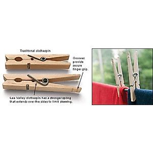 Natural Wooden Clothespins - Sturdy Clothespins for Shirts, Sheets, Pants, Decor and more - 30 Pack