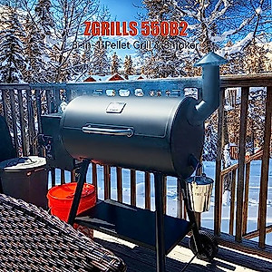 Z GRILLS Wood Pellet Smoker with Upgraded PID Controller, 8 in 1 BBQ Grill, 553 sq in Cooking Area, 550B2