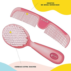 Safety 1st Easy Grip Brush and Comb, Raspberry