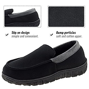Boys Slippers House Shoes Moccasin Soft Nonslip Rubber Sole Indoor Outdoor Shoes for Boys Black Big Kid 5