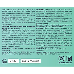 Lubilicious Silicone Based Anal Lubricant - Premium Anal Lube for Sex for Couples - Long Lasting Lube Silicone Lubricant for Sex - Silicone Lube 8 oz