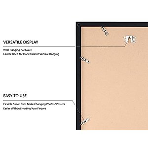 PEALSN 8x8 Picture Frame, Display Pictures 5 x 5 with Mat or 8 x 8 Without Mat for Wall Mounting Display, Photo Frames, Black.