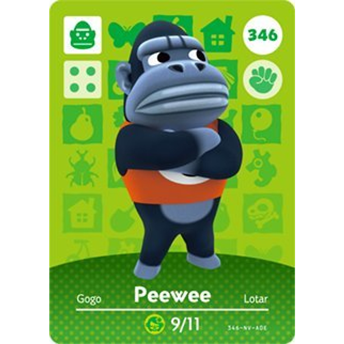 Peewee - Nintendo Animal Crossing Happy Home Designer Series 4 Amiibo Card - 346