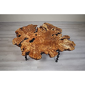 Live Edge Olive Tree Root Amazing Naturally Form Wood Slab, Big Coffee Table 81 X 64 cm (Handmade)