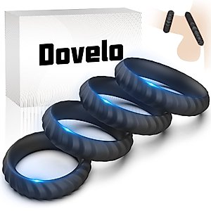Dovelo Silicone Penis Rings kit, 4 Different Sizes Cock Rings for Men Sex Toy, Adult Sex Toys & Games