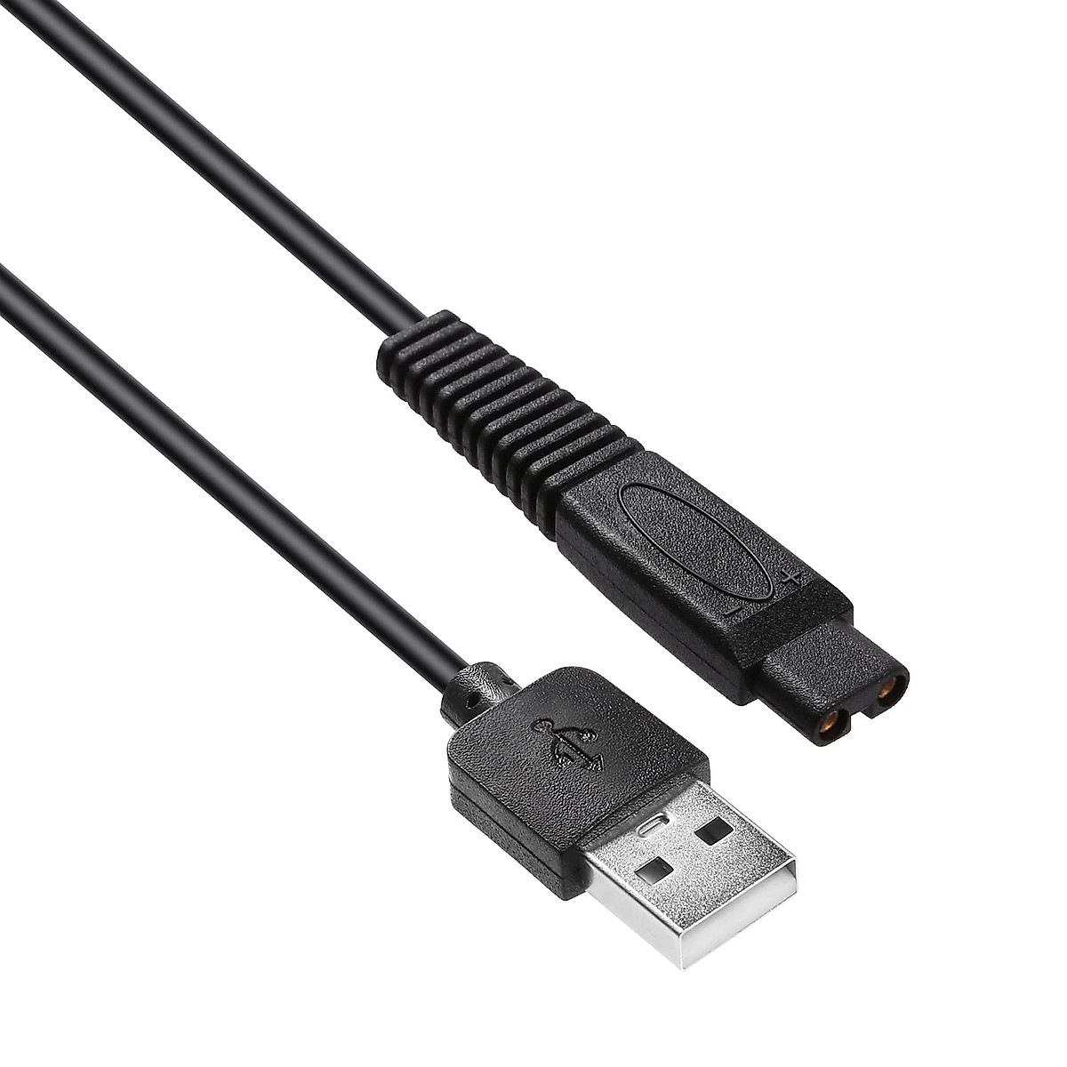 Charger Cord Replacement for Hatteker Shaver Electric, Micro Touch Solo Trimmer Razor, Pitbull Skull Shaver, Charging Cable with Brush (2-Pack)