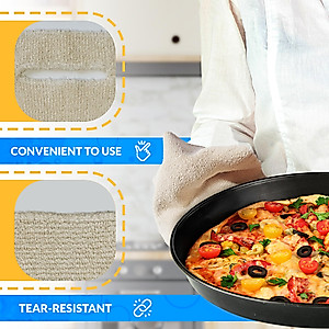 ABC Terry Cloth Pot Holders for Kitchen 9 x 12 Inch. Pack of 12 Natural Color Hot Pads for Kitchen. Washable Pot Holder with Hand Hole. Thick Cotton 460 F Heat Resistant Pot Holders