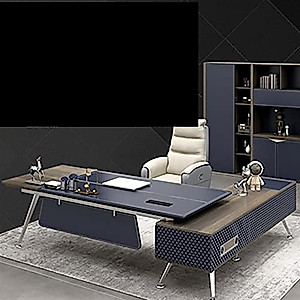 REMYS Desk Boss Office Desk and Chair Combination Manager Table President Table Supervisor Table Simple Executive Desk