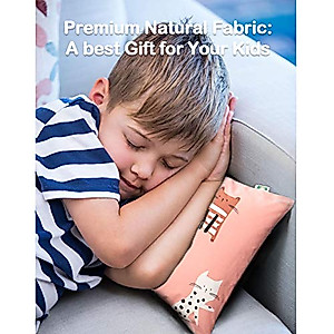 Sivio Toddler Pillowcases Ultra Soft 100% Cotton Bedding Pillow Case Cover for Child,Pink Cat 14"x19" for 13"x18",12"x16" Pillow