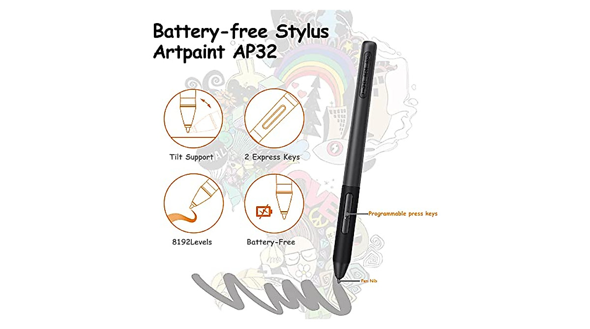 GAOMON M10K PRO Drawing Tablet with Tilt & Shortcut Keys