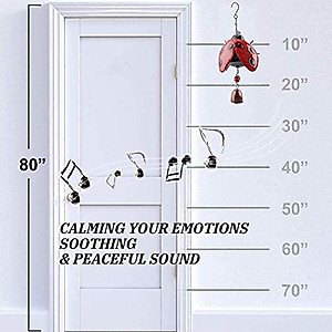 GORGECRAFT Metal Ladybug Wind Chime Lucky Wind Bell Rustic Home Ornaments for Garden Yard Patio Indoor Outdoor Hanging Decoration