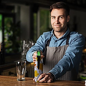 10 Pieces Sublimation Blanks Beer Bottle Cooler Sleeves White Neoprene Sleeve with Zipper Beer Sleeves for Bottles Can Cooler Insulator Glass Bottle Cover Sleeve Neck Beer Holder for 12 oz Bottle