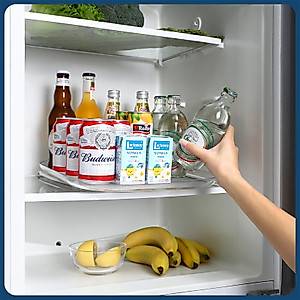 Lazy Susan Turntable Organizer for Refrigerator, 15.7" Rectangle Fridge Organizers and Storage, 360° Rotating Refrigerator Organizing Turntable for Cabinet, Kitchen, Pantry, Table Top, Countertop