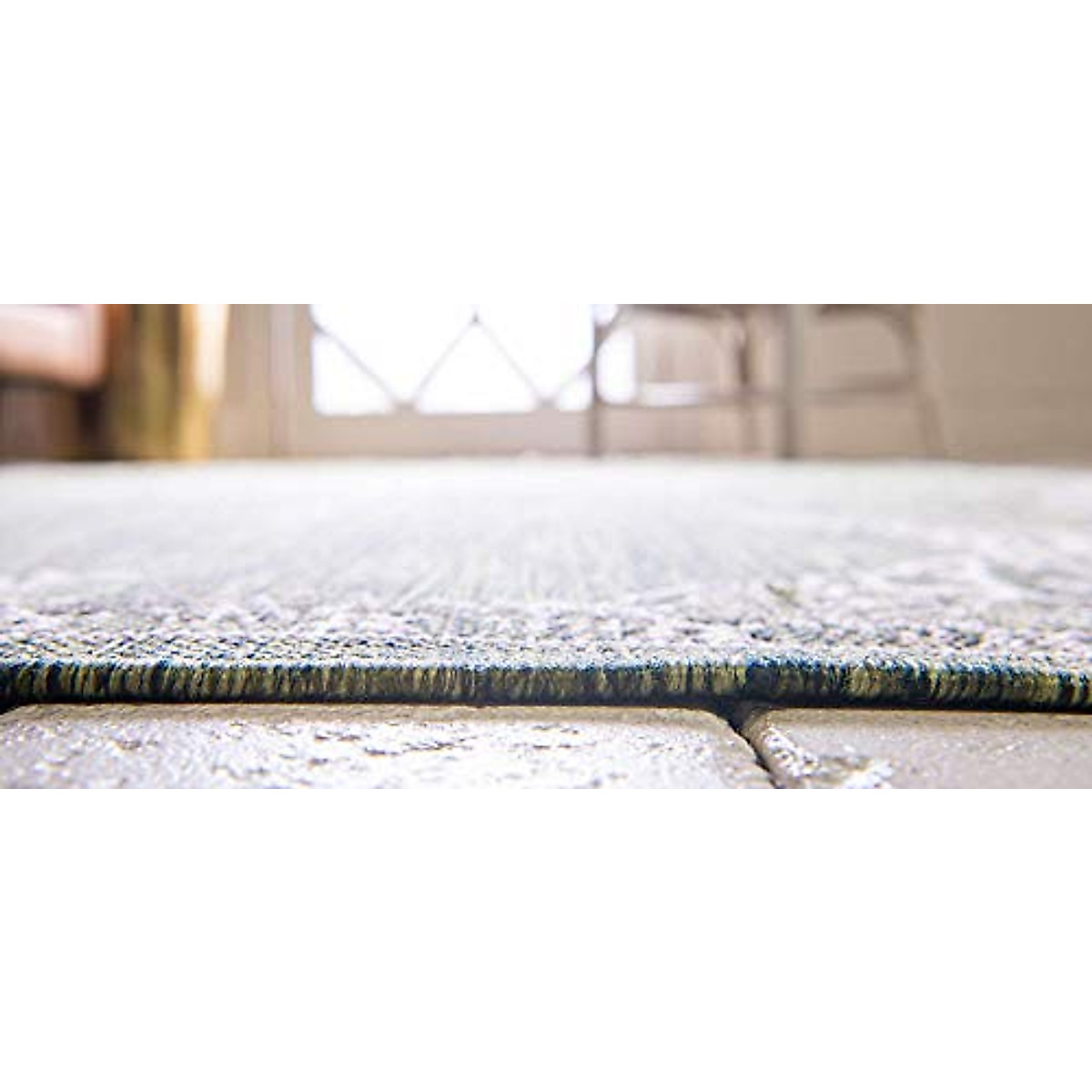 Unique Loom Collection Traditional Classic Heathered Center Medallion Indoor/Outdoor Flatweave Area Rug, Rectangular 4' 0" x 6' 0", Green/Gray