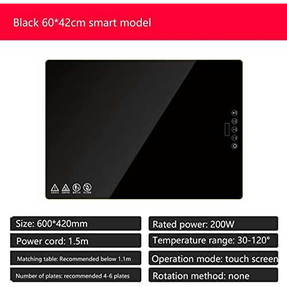 Electric Food Warmer Plate, Electric Warming Tray Food Warmer with Adjustable Temperature Control Warming Serving Tray Food Hot Plates Warmer Hot Plate Keep Food Warm for Buffets Home Dinners