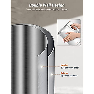 Electric Kettle, 304 Stainless Steel Interior, BPA-Free, Double Wall 1.5L Hot Water Boiler, 1500W Tea Kettle with Auto Shut-Off & Boil Dry Protection, Cordless Base & LED Indicator(White)