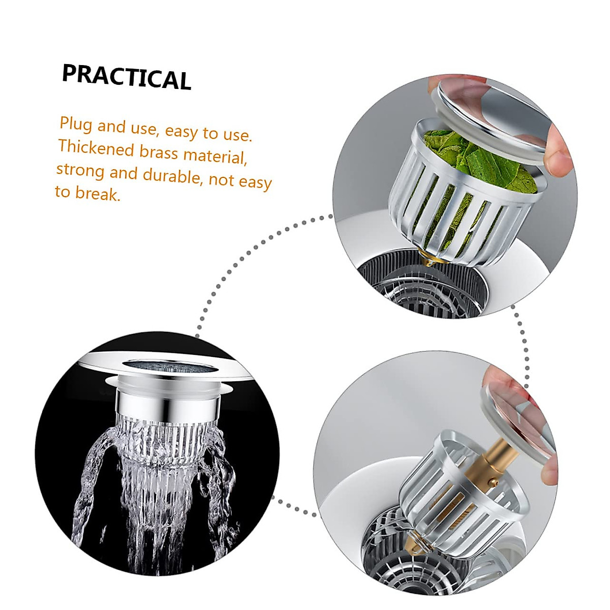 OSALADI 4pcs Kitchen Sink Stopper Strainer Filter Washbasin Plug Bathroom Sink Drainer Bathtub Drain Plug Bathroom Sink Stoppers Bathtub Sink Stopper Sink Plug Brass Toilet Plug