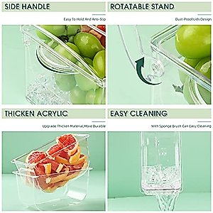 BELIBUY Condiment Server, Ice Chilled 5 Compartment Server CadCondiment Server,Condiment Containers with Lids, 5 Compartment Ice Chilled Caddy Clear Condiment Caddy with Iced Cube Fruit Serving Trays