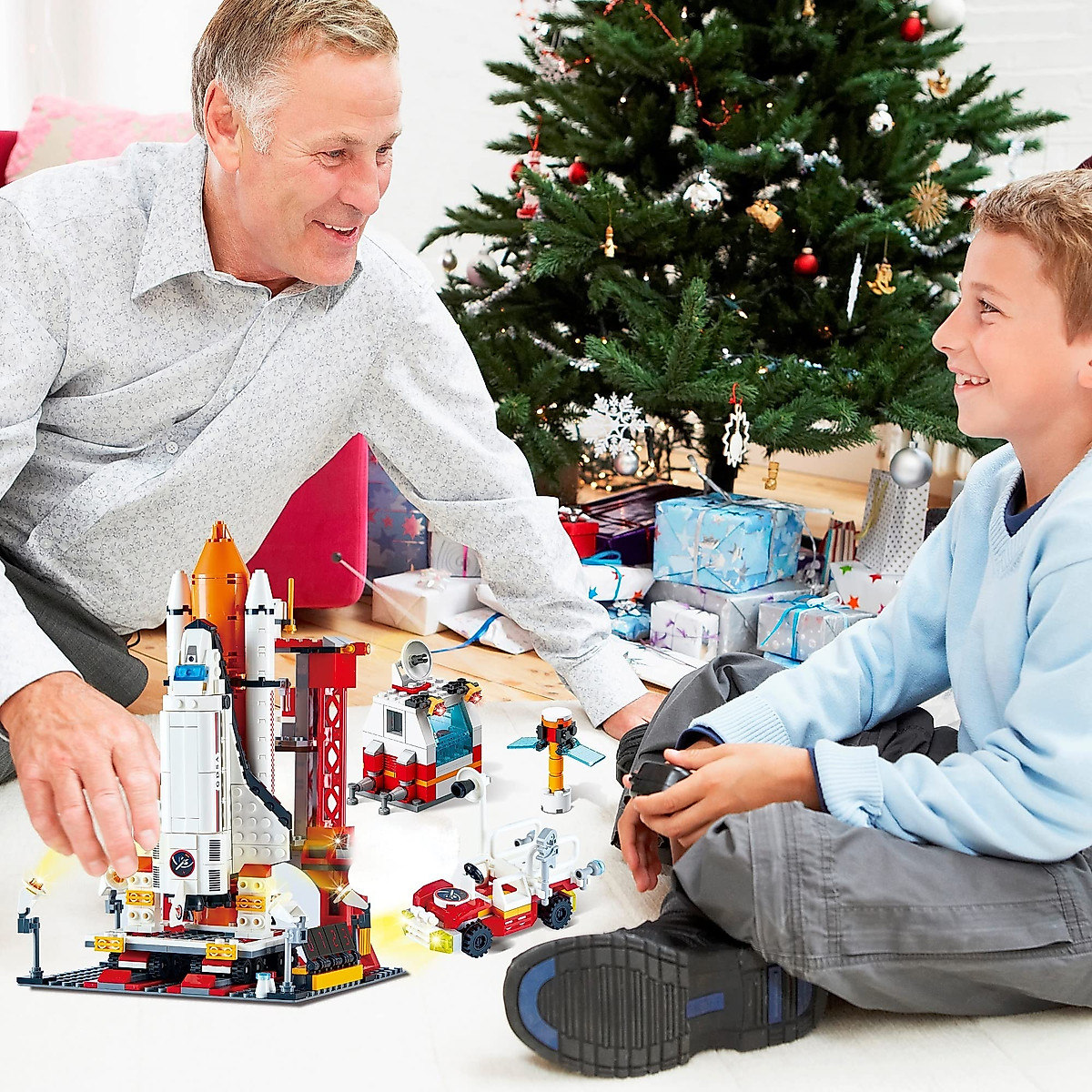 JSINMA City Space Shuttle Toys Building Sets with Astronaut Minifigures&Control Tower Building Kit Space Exploration Rocket Toy STEM Creative & Educational Gift for 6-12 Years Old Boys Girls (807 Pcs)