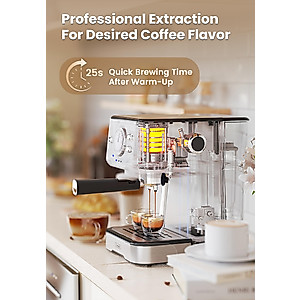 Gevi Espresso Machine High Pressure,compact espresso machines with Milk Frother Steam Wand,Professional Coffee，Cappuccino,Espresso,Latte,Macchiato Maker for home,espresso maker